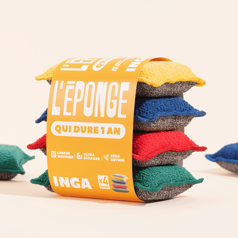 Pack d'éponges lavables 4 couleurs pour 4 usages | INGA