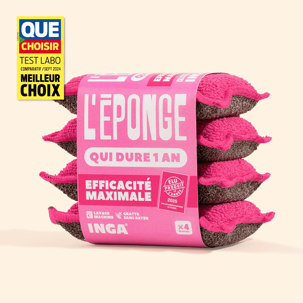 Pack 4 éponges grattantes roses | INGA