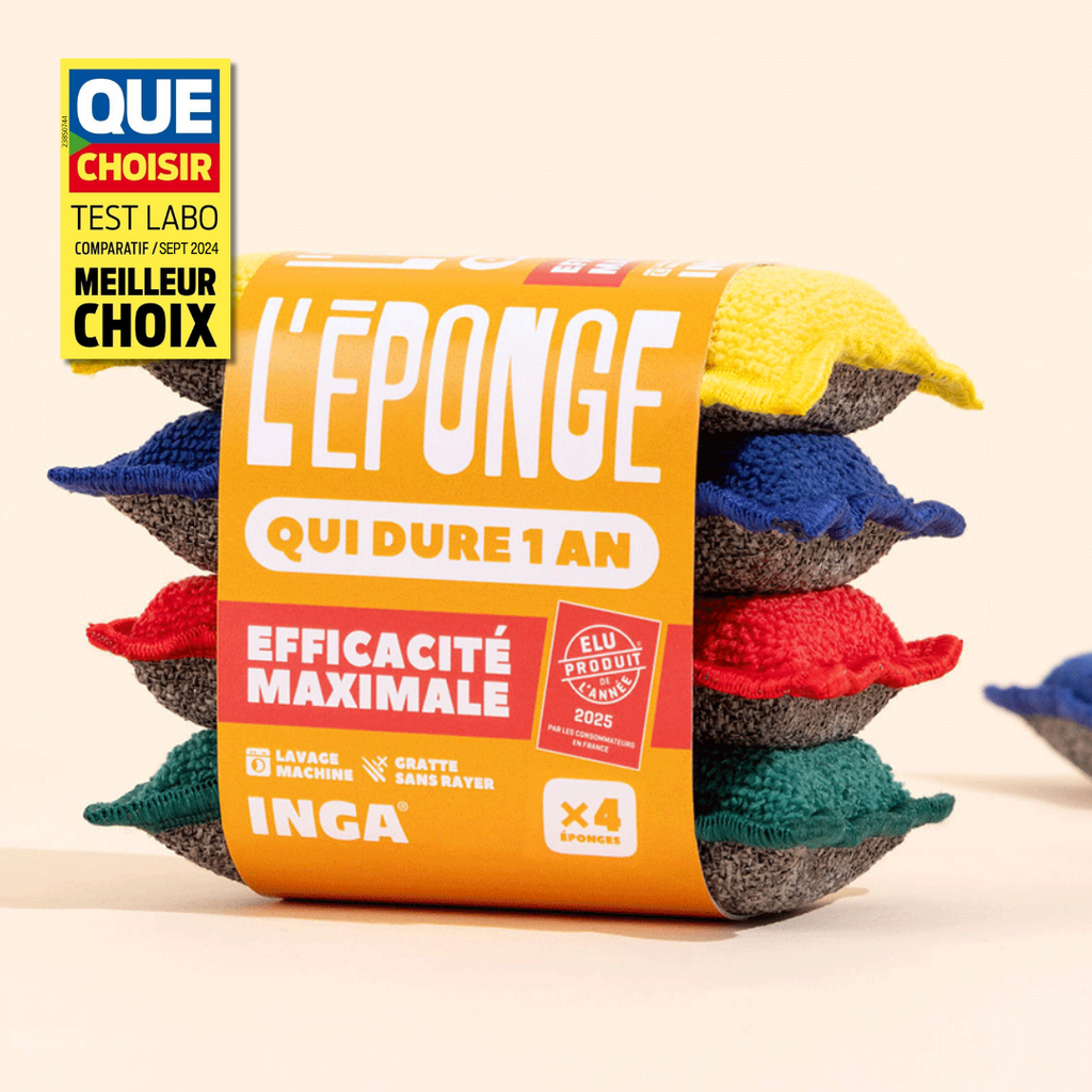 Pack d'éponges lavables 4 couleurs pour 4 usages | INGA